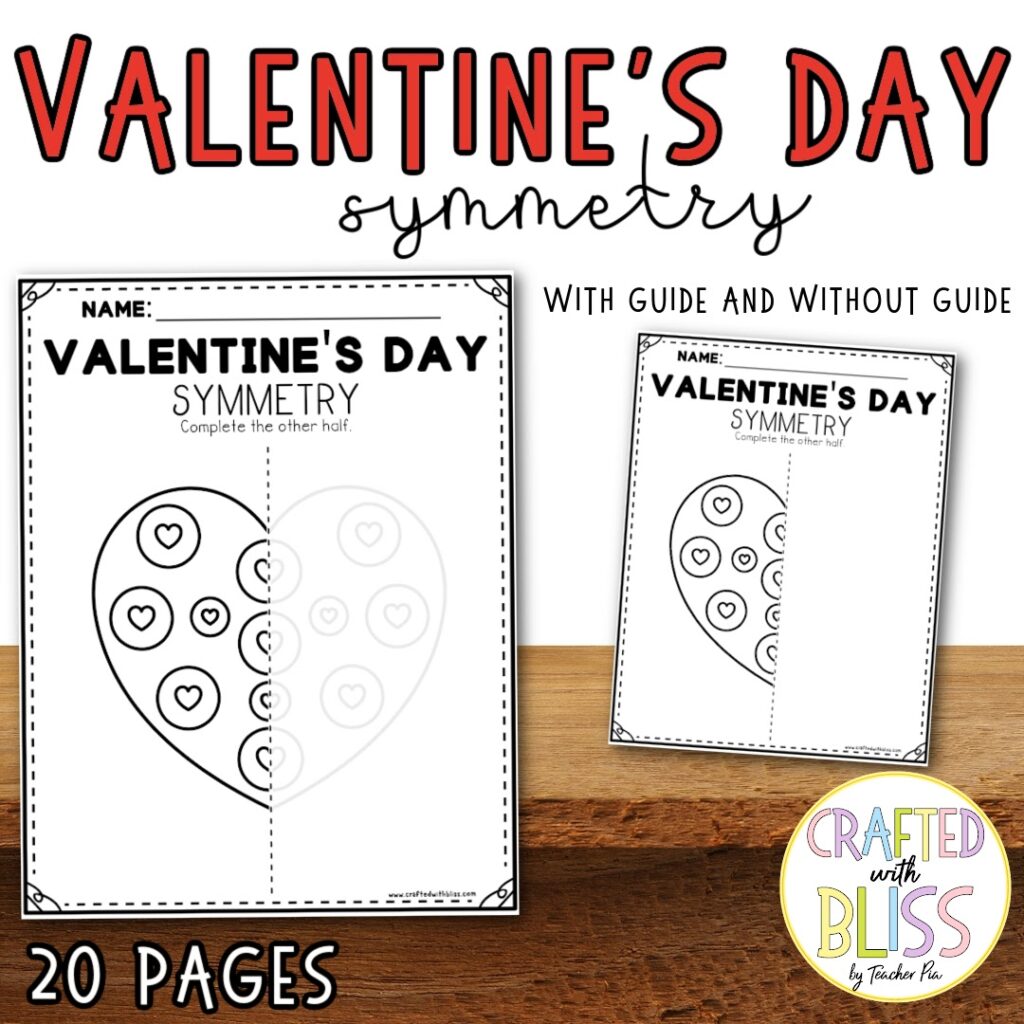 Valentine's Day Symmetry For kids, Drawing Challenge For Early ...