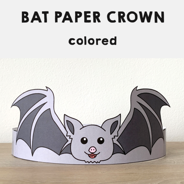 Bat Paper Crown Printable Costume Halloween Spooky Craft Activity ...