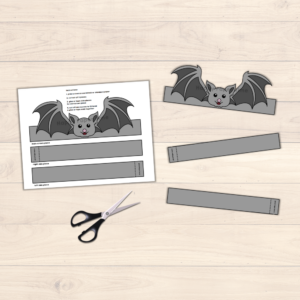 Bat Paper Crowns Printable Coloring Halloween Spooky Craft Activity ...