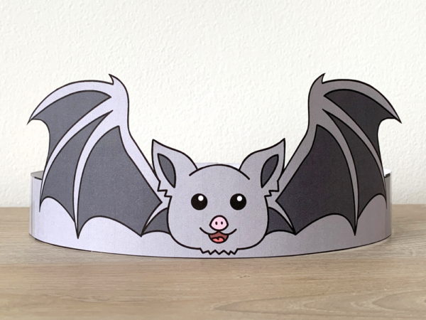 Bat Paper Crowns Printable Coloring Halloween Spooky Craft Activity ...