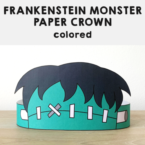 Frankenstein Paper Crown Printable Coloring Halloween Spooky Craft ...