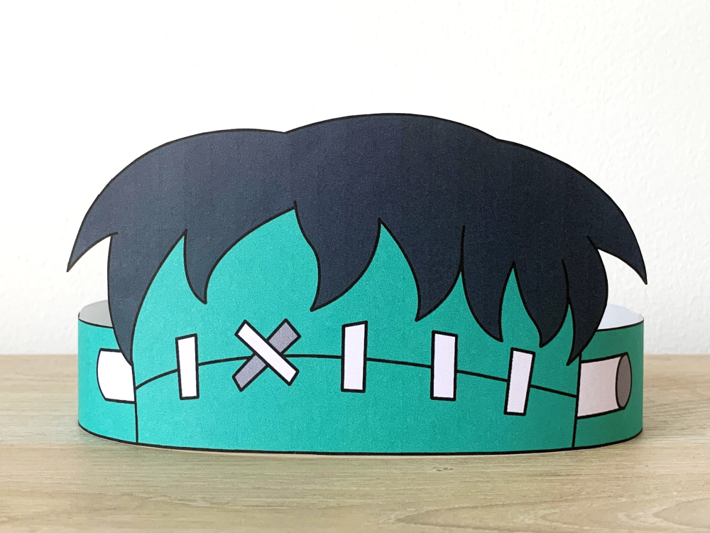 Frankenstein Paper Crown Printable Coloring Halloween Spooky Craft ...