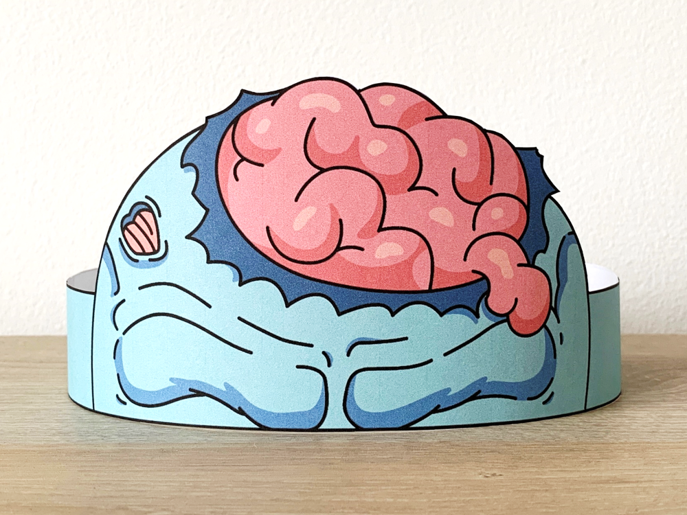 Zombie Paper Crowns Printable Coloring Halloween Spooky Craft Activity ...