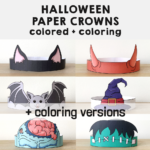 Halloween Paper Hats Spooky Day Printable Paper Coloring Craft | Made ...