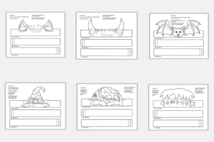 Halloween Paper Hats Spooky Day Printable Paper Coloring Craft - Made ...