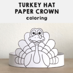 Turkey Hat Paper Crown Printable Coloring Thanksgiving Craft Activity ...