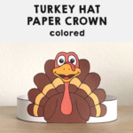 Turkey Hat Paper Crown Printable Costume Thanksgiving Craft Activity ...