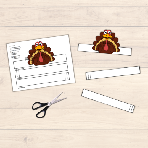 Turkey Hat Paper Crown Printable Costume Thanksgiving Craft Activity ...
