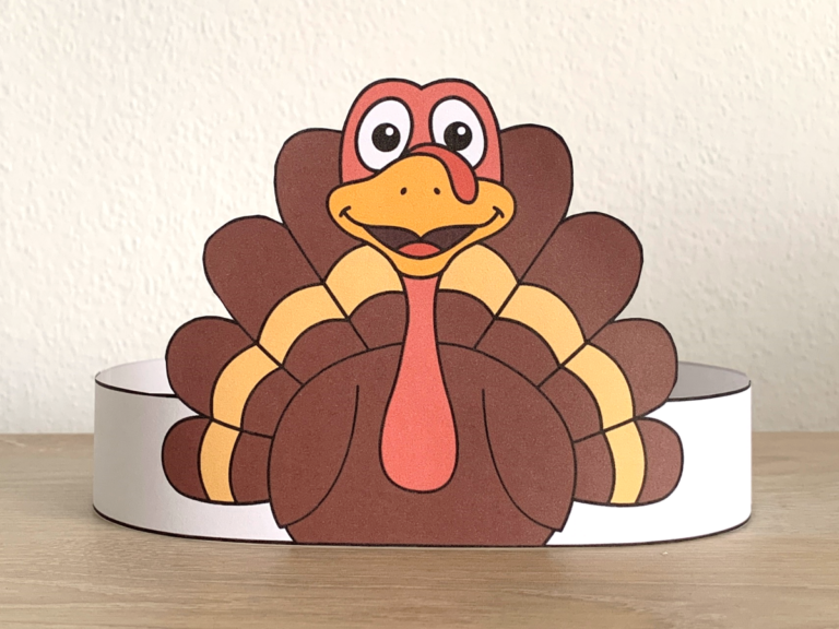 Turkey Hat Paper Crown Printable Costume Thanksgiving Craft Activity ...