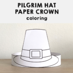 Pilgrim Hat Paper Crown Printable Coloring Thanksgiving Craft Activity ...