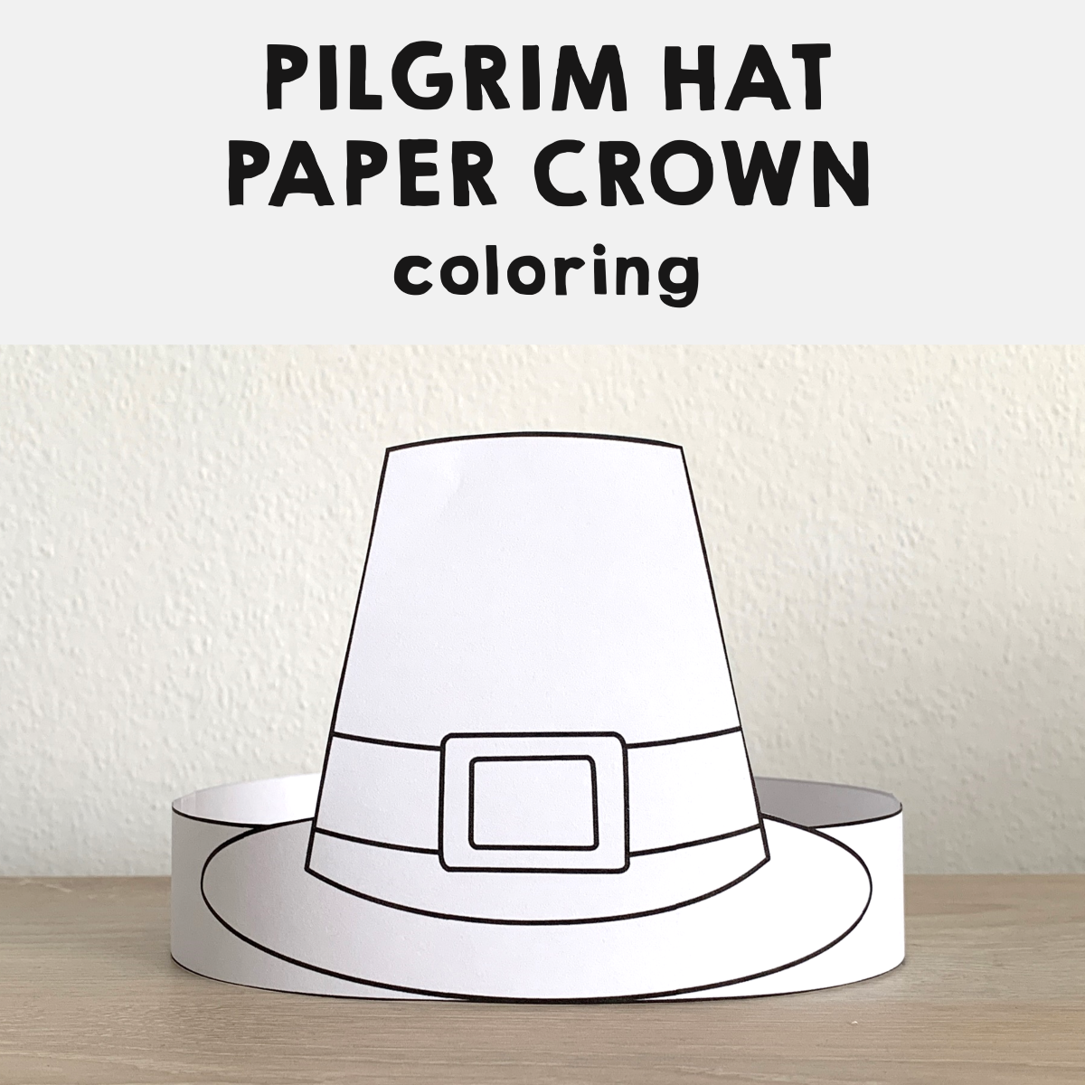 Printable Pilgrim Hat Thanksgiving Coloring Page For Kids 