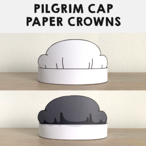 Pilgrim Hat Cap Paper Crowns Printable Coloring Thanksgiving Craft ...