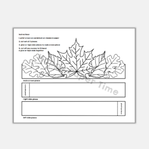 Autumn Fall Leaves Paper Crown Printable Coloring Craft Activity | Made ...