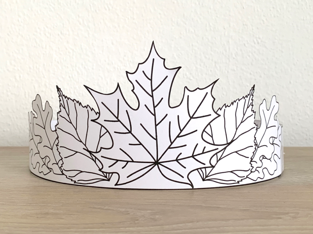 Autumn Fall Leaves Paper Crown Printable Coloring Craft Activity | Made ...