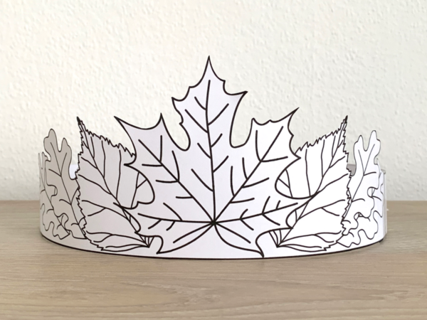 Autumn Fall Leaves Paper Crown Printable Coloring Craft Activity | Made ...