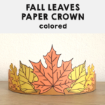 Autumn Fall Leaves Paper Crown Printable Costume Craft Activity - Made ...