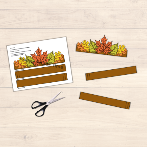 Autumn Fall Leaves Paper Crown Printable Costume Craft Activity - Made ...