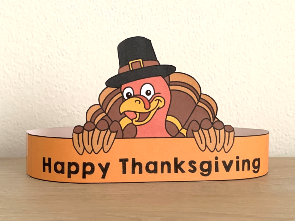 Thanksgiving Turkey Paper Crown Printable Costume Craft Activity - Made ...