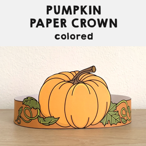 Pumpkin autumn fall Paper Crown Printable Coloring Craft Activity ...