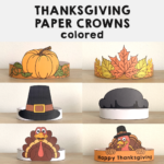 Thanksgiving Hats Crowns Printable Paper Costume Fall Autumn Craft ...
