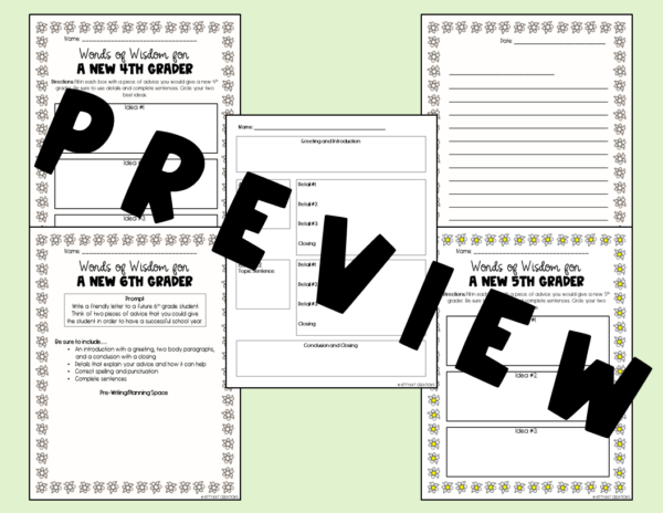 Advice Letter to Future Students | End of the Year 4 Paragraph Writing ...