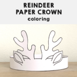 Reindeer Paper Crowns Printable Coloring Craft Winter Christmas ...