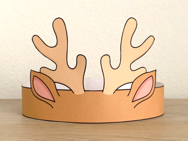 Reindeer Paper Crown Printable Costume Craft Winter Christmas Activity ...