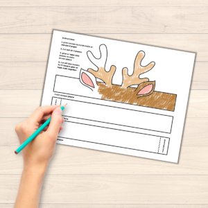 Reindeer Paper Crowns Printable Coloring Craft Winter Christmas ...