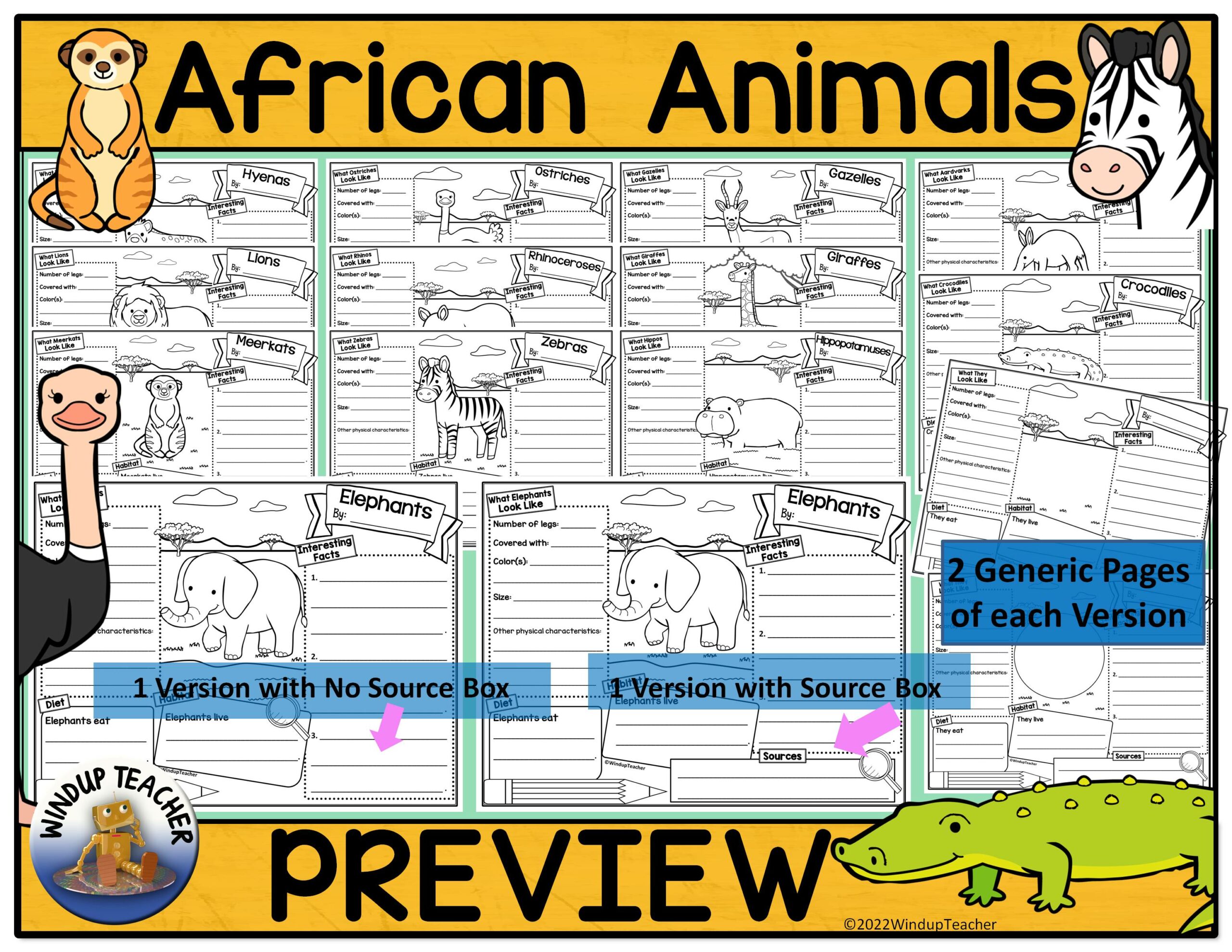 African Animal Research Activity | Made By Teachers
