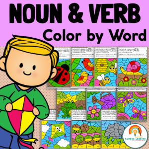 Spring Color By Code | Spring Coloring Pages | Noun and Verb Sort ...