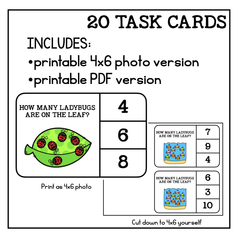 Counting to 10 Math Task Cards | Made By Teachers