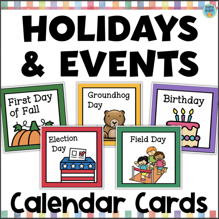 Calendar Cards - Holidays & Events - Pocket Chart Size | Made By Teachers