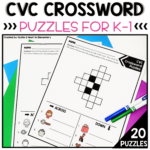 CVC Words Worksheets - Crossword Puzzles for Kindergarten and First ...