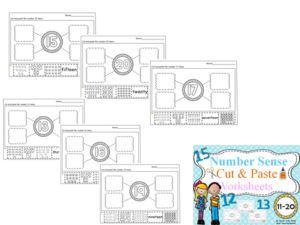 Number Sense (11 - 20) Cut and Paste Worksheets - Made By Teachers