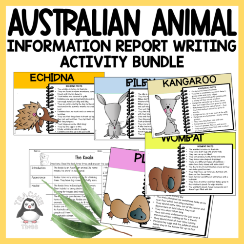 Australian Animal Information Report Bundle | Made By Teachers