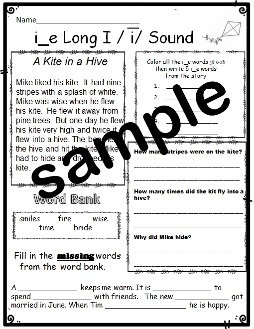 Phonics / Long I Words: I_E, IE, IGH, and Y - Made By Teachers