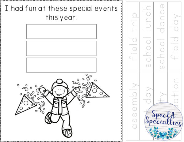 End of the Year Memory Book for Special Education: Adapted ...