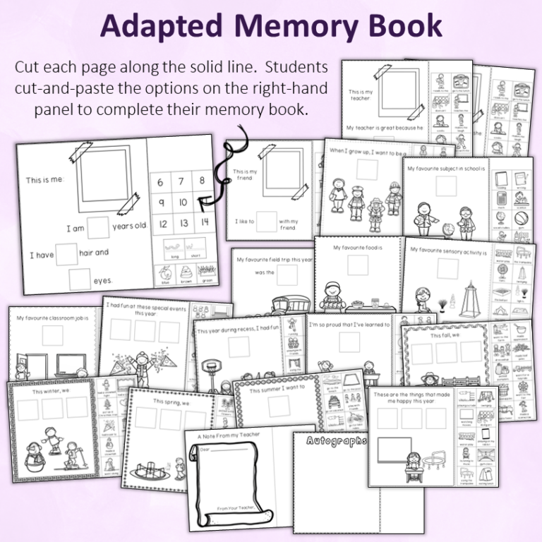 End of the Year Memory Book for Special Education: Adapted ...