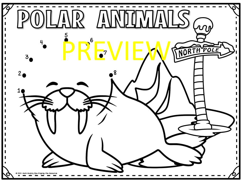 Dot to dot Polar Animals - Made By Teachers
