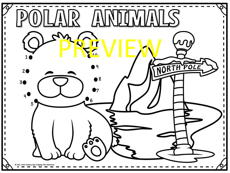 Dot to dot Polar Animals - Made By Teachers