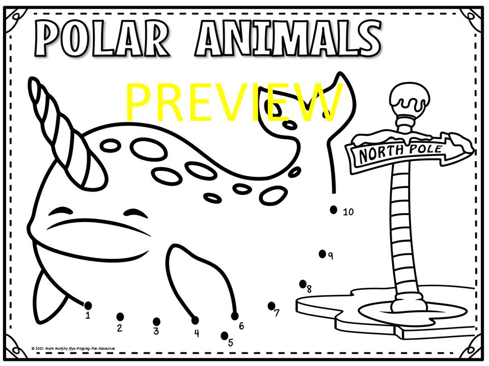 Dot to dot Polar Animals - Made By Teachers