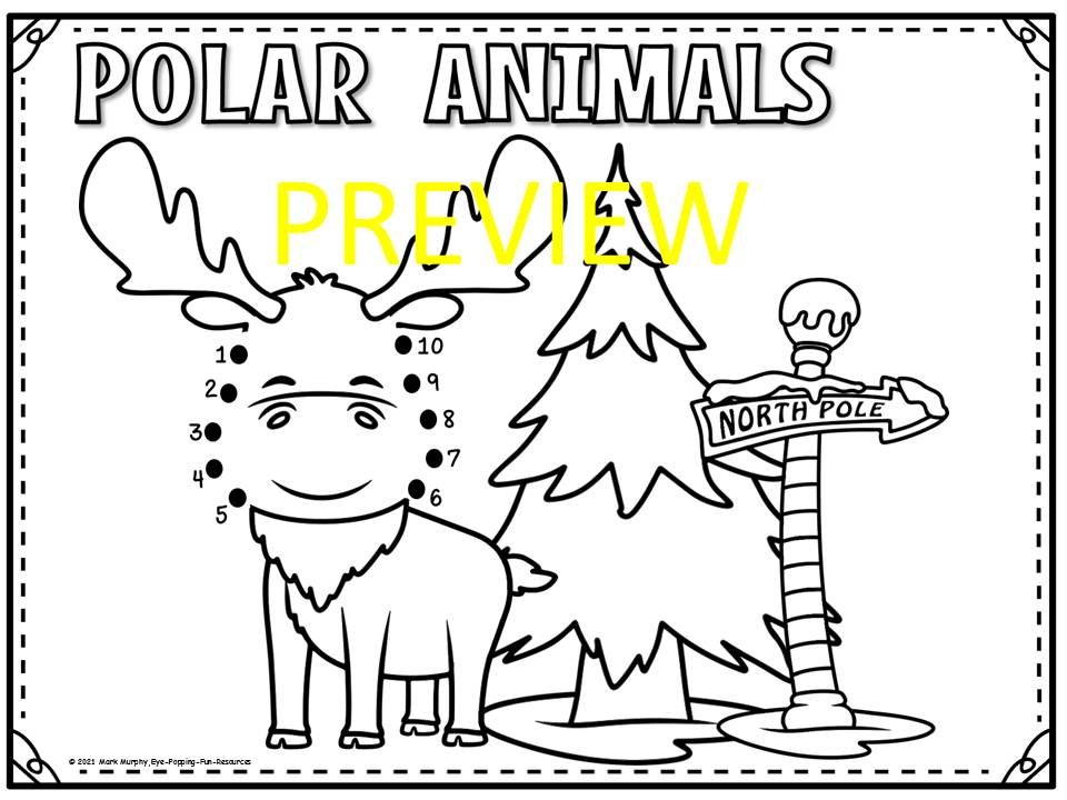 Dot to dot Polar Animals - Made By Teachers