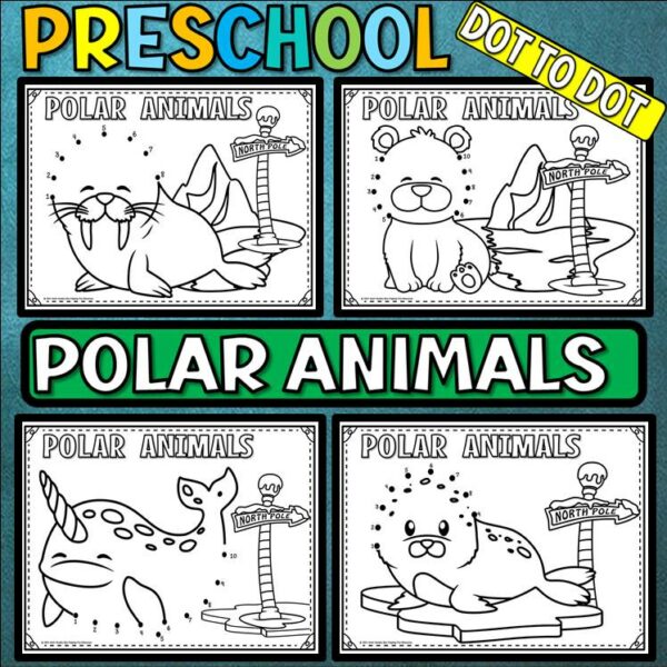 Dot to dot Polar Animals | Made By Teachers