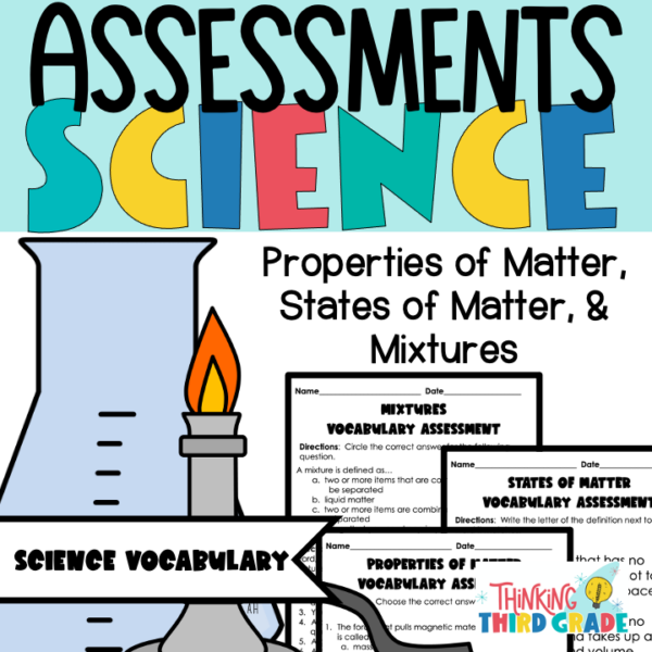 Science Vocabulary Assessments | Matter and Mixtures | Quiz Test Review ...