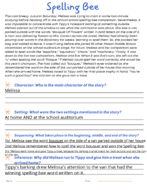 Reading Comprehension Passages Story Elements, Conflict, Resolution ...