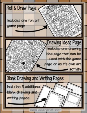 Video Game Roll and Draw Printable Art Game and Art Sub Lesson - Made ...