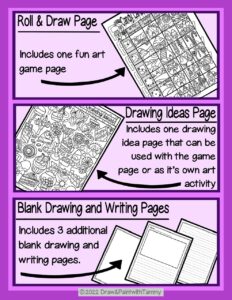 Candy Landscape Roll and Draw Printable Art Game and Art Sub Lesson ...