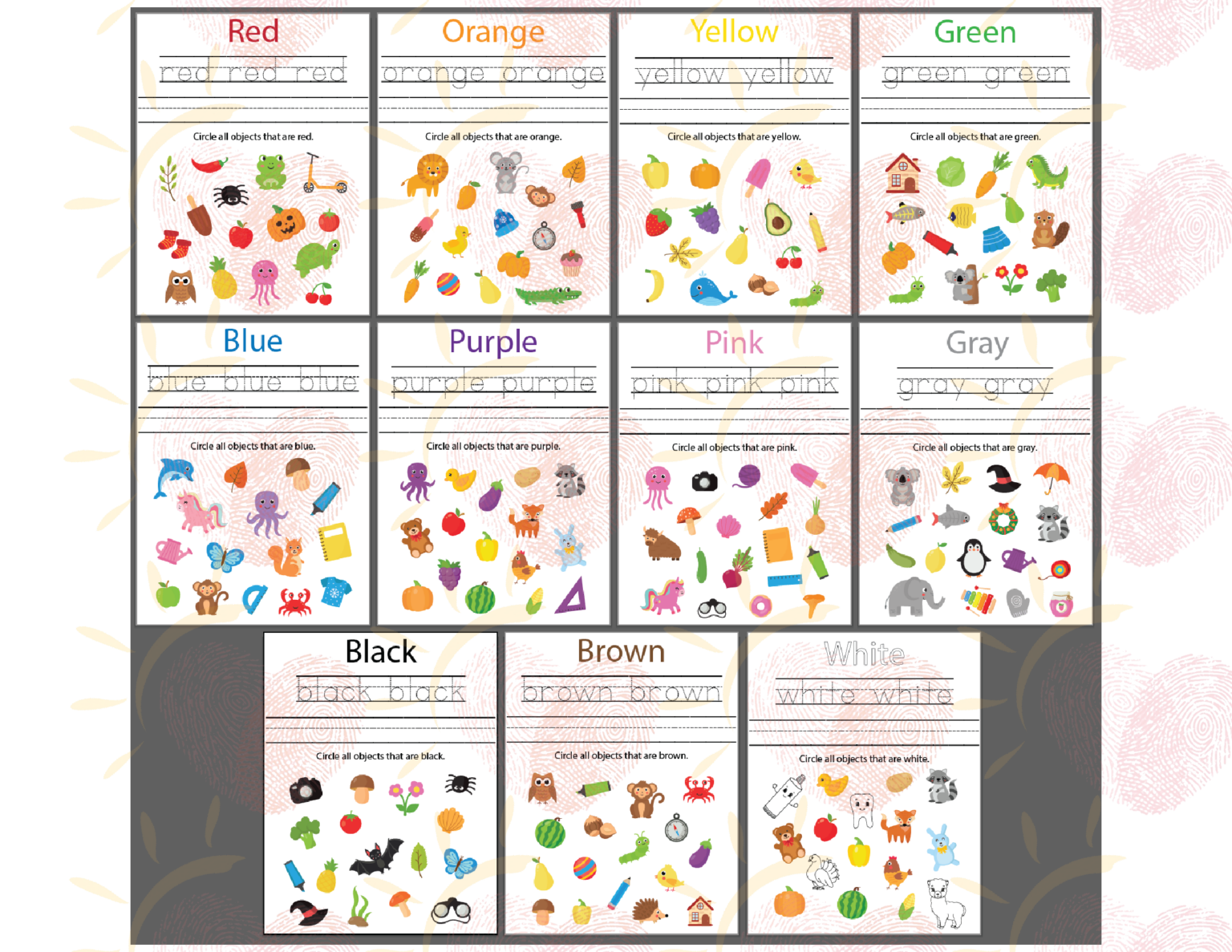 Color learning activity - preschool - kindergarten - printable | Made ...
