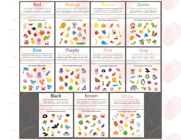 Color learning activity - preschool - kindergarten - printable | Made ...