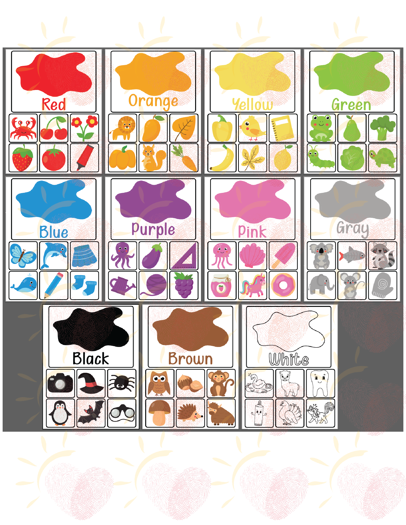 Color matching activity - color sorting - early learning- preschool ...